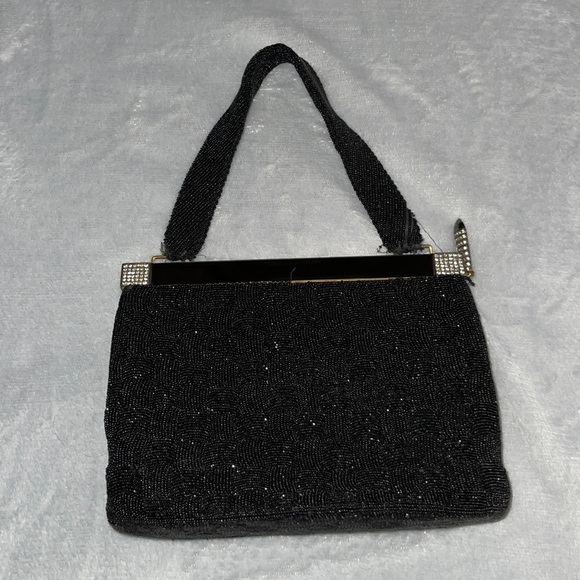 Bags | Antique Black Beaded Evening Bag | Poshmark